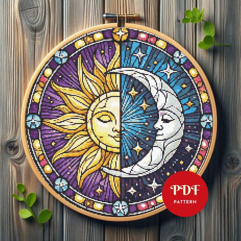Sun Cross Stitch - Etsy