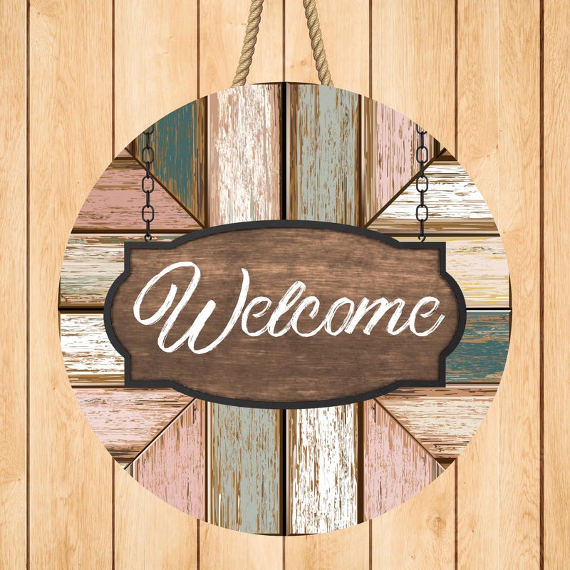 Round Door Sign - Etsy