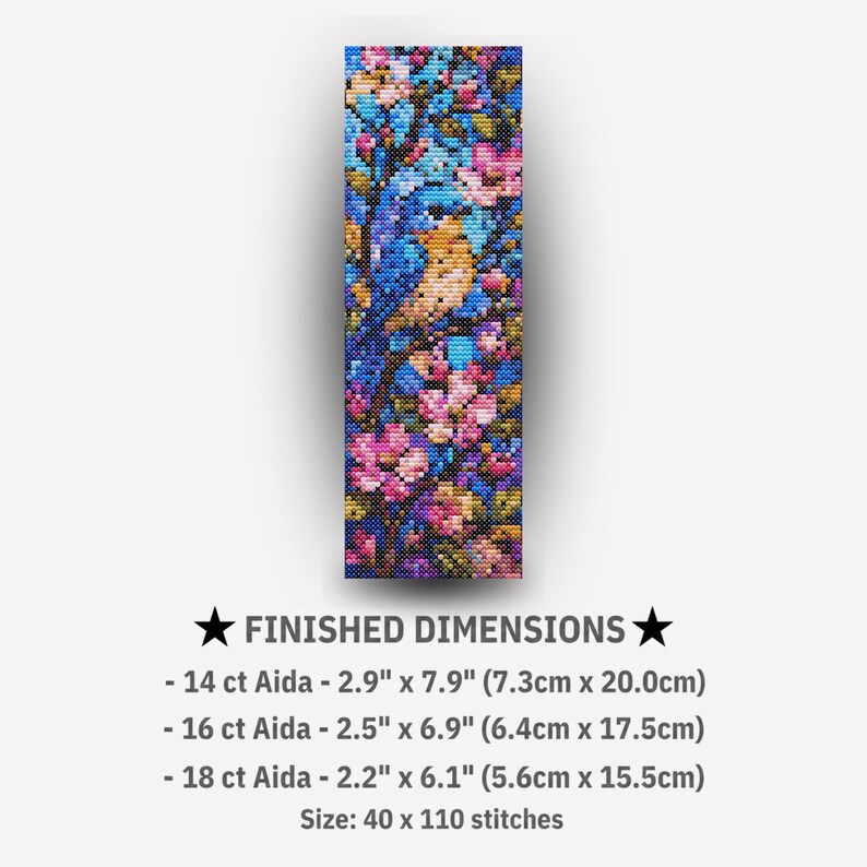 Bird Bookmark Cross Stitch Pattern PDF, Stained Glass Design (pattern ...