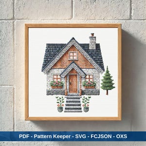 House Cross Stitch Pattern, Village Embroidery Stitch Pattern, House ...
