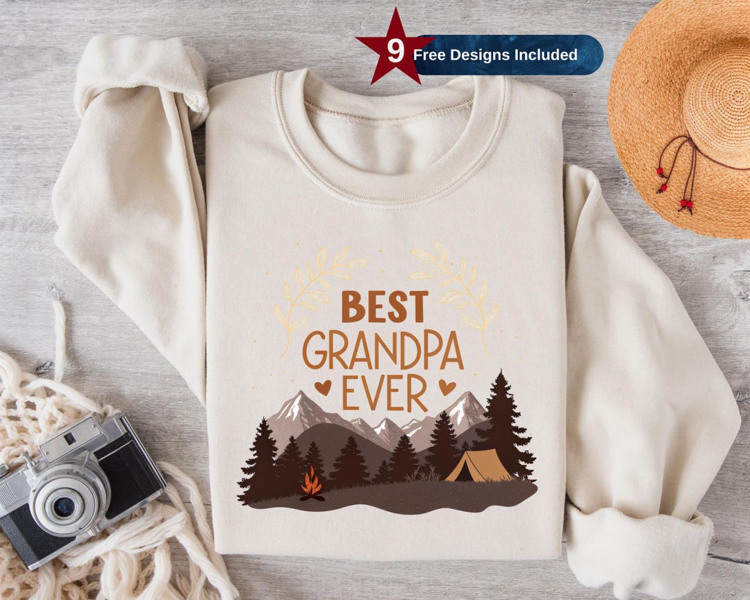 Best Grandpa Ever Png, Sublimation Design, Clipart, Grandpa T-shirt ...