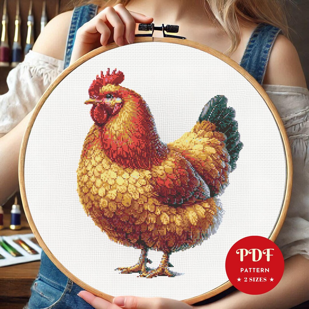 Chicken Cross Stitch Pattern, Wild Life Embroidery Stitch Pattern ...