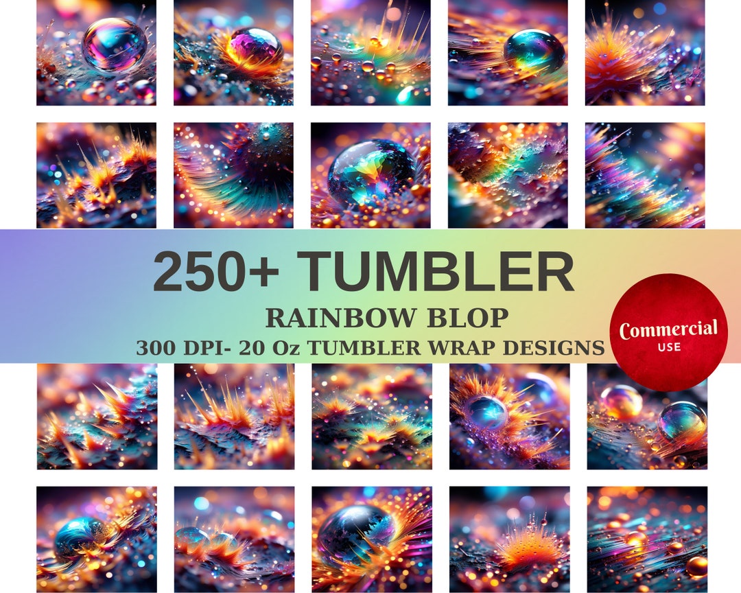 Rainbow Blop Tumbler Sublimation Design Bundle, Straight Designs, Wrap ...