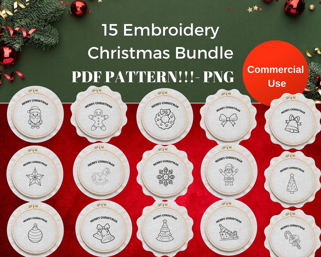 Christmas Embroidery PDF Pattern Instant Digital Download - Etsy