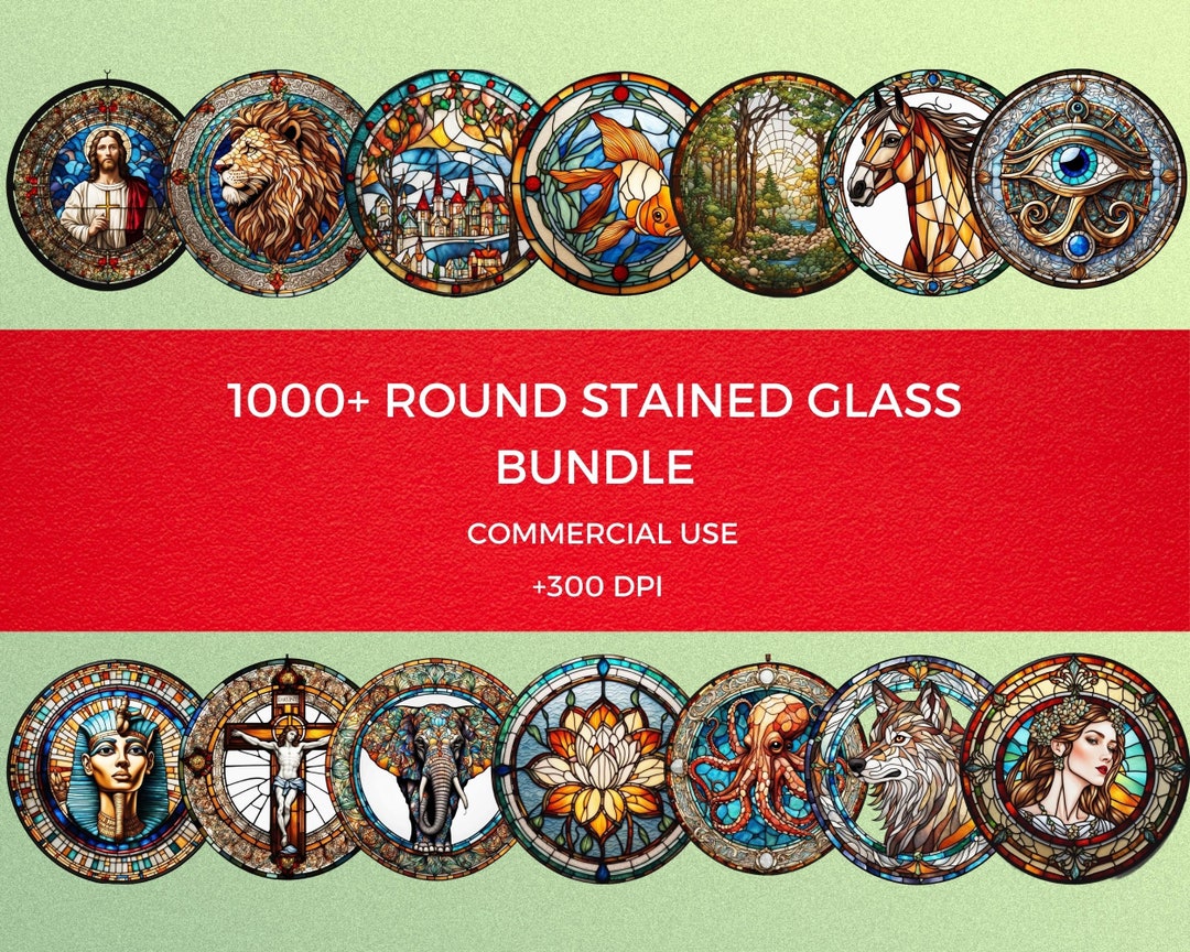 1000 Round Stained Glass Bundle PNG, High-resolution, Commercial Use ...