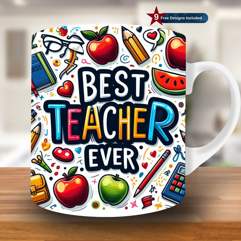 Teacher Day Mug Template - Etsy