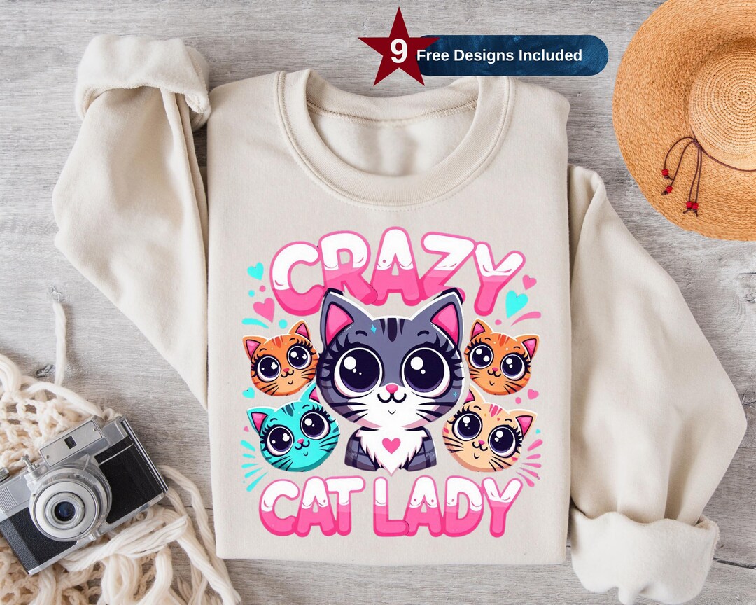 Crazy Cat Lady Png, Cat Sublimation Design, Kitten Clipart Png, Kitten ...