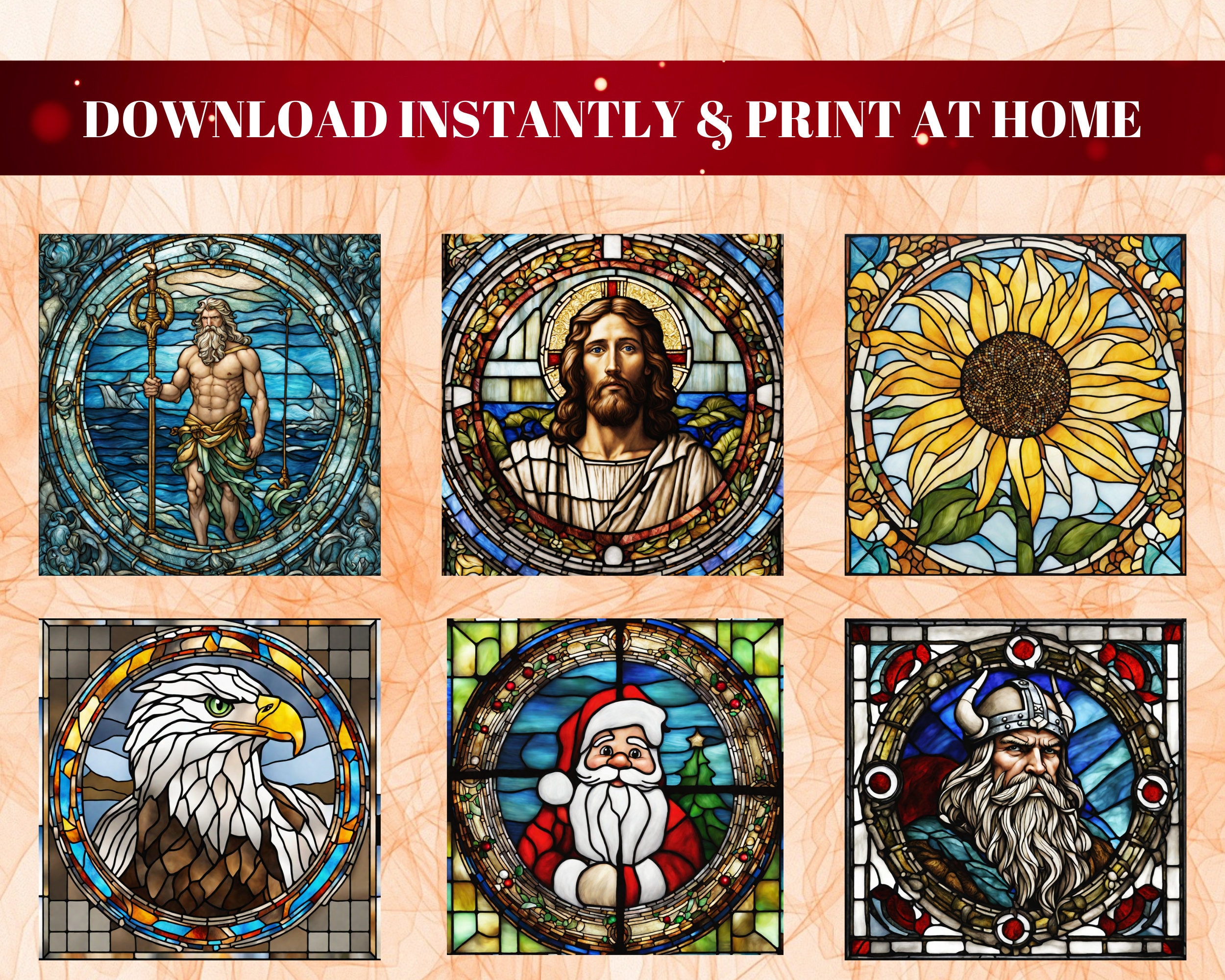 2000 Stained Glass Bundle PNG High-resolution Commercial Use, Digital ...
