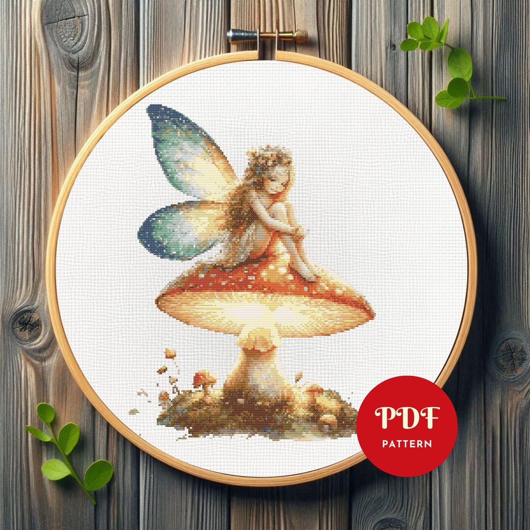 Magical Fairy Cross Stitch Pattern, Mystical Embroidery Design, Fairy ...