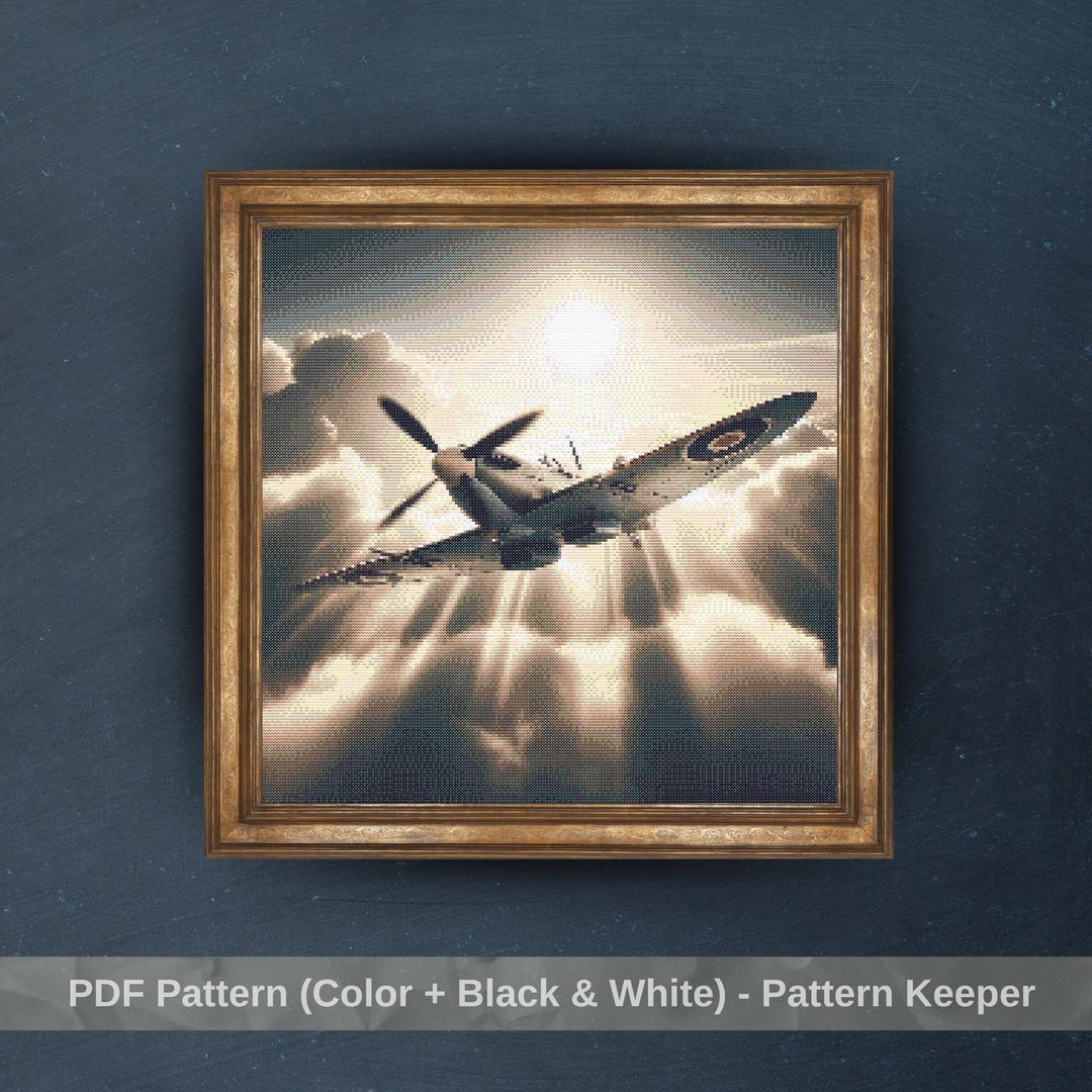 Plane in Clouds Cross Stitch Pattern, Sky Adventure Embroidery Design ...