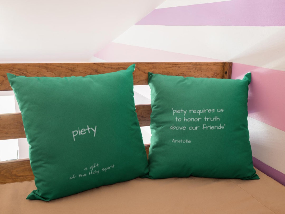 PIETY One of Seven GIFTS of the Holy Spirit, Inspirational Throw Pillow ...