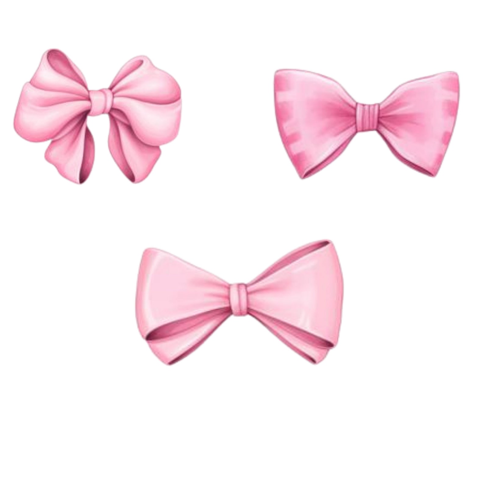 Bow Clip Art, Pink Bows, Hand Drawn Bow Clip Art, Ribbon Clip Art, Baby ...