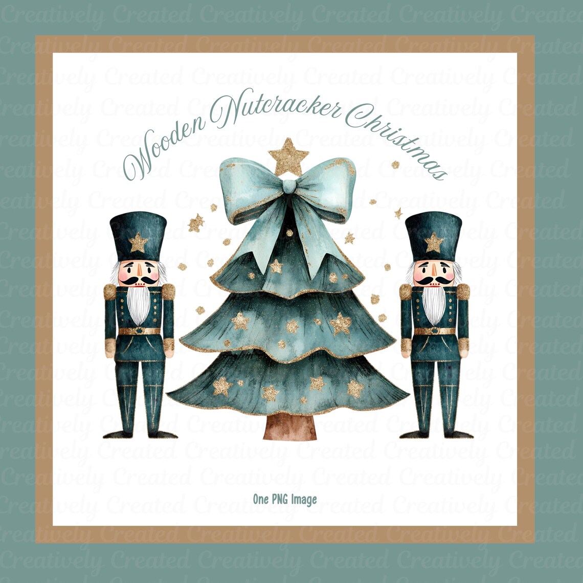 Watercolor Nutcracker and Christmas Tree PNG, Vintage Holiday Clipart ...
