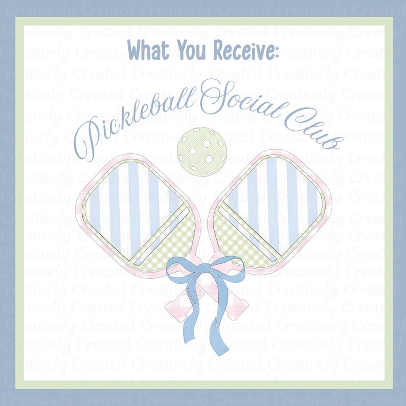Pastel Pickleball Clipart, Social & Cocktail Club Designs (digital ...
