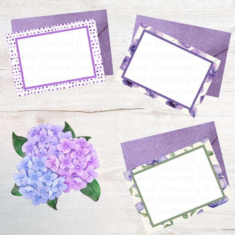 Lavender Floral Notecard Set, Watercolor 5x7 (digital Download) - Etsy