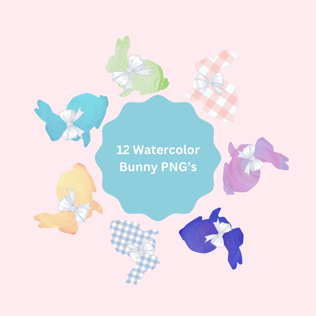 Charming Watercolor Pastel Bunny Clipart, Easter, Spring, Nursery ...