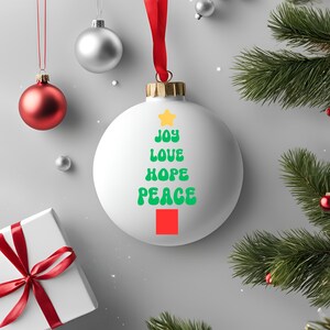Christmas Tree SVG Cut File, Joy Love Hope Peace Design (digital ...