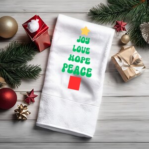 Christmas Tree SVG Cut File, Joy Love Hope Peace Design (digital ...
