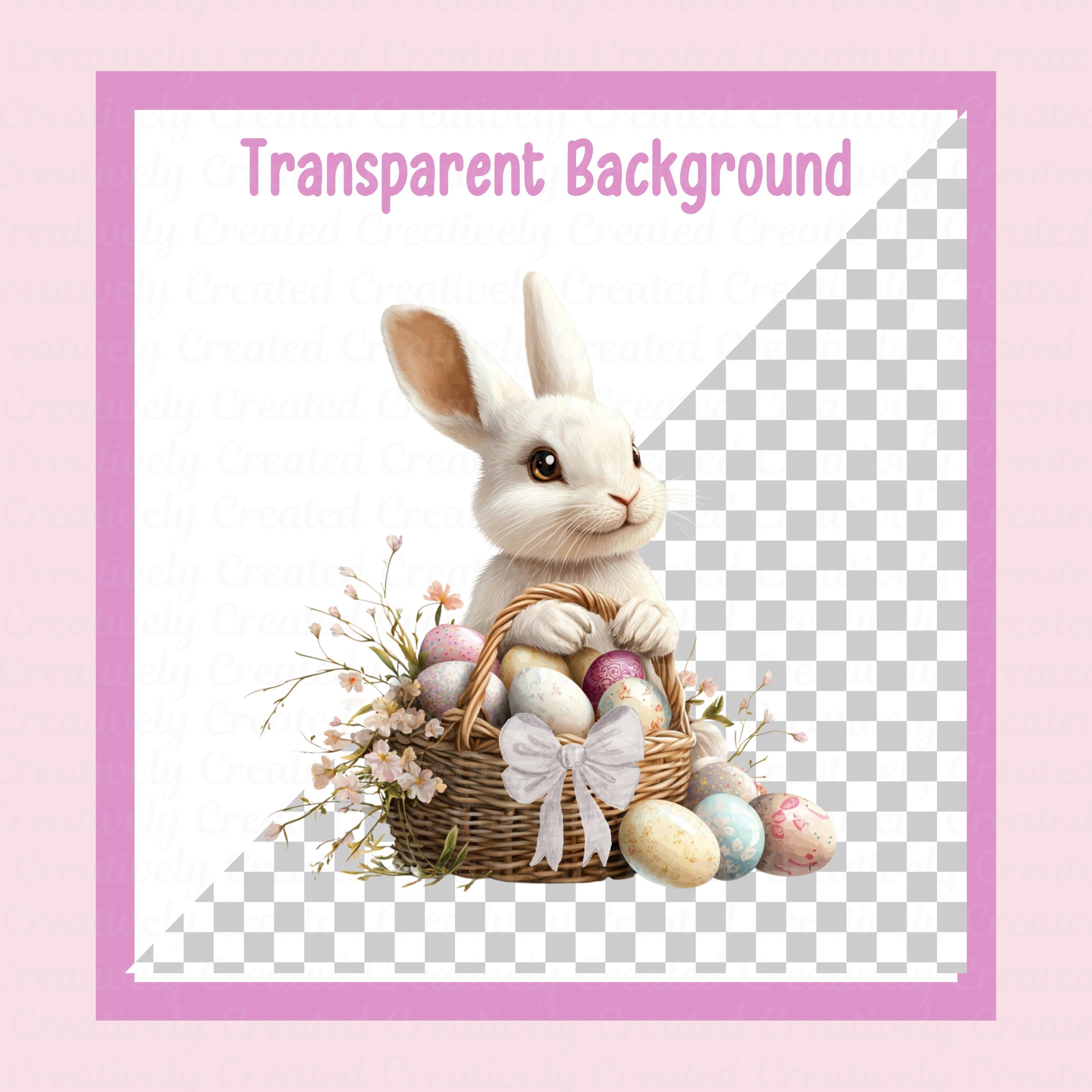 Hippity Hoppity Easter Clipart, Cute Bunny PNG Set, Rabbits With Egg ...
