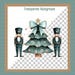 Vintage-inspired Watercolor Nutcracker and Christmas Tree PNG, Digital ...