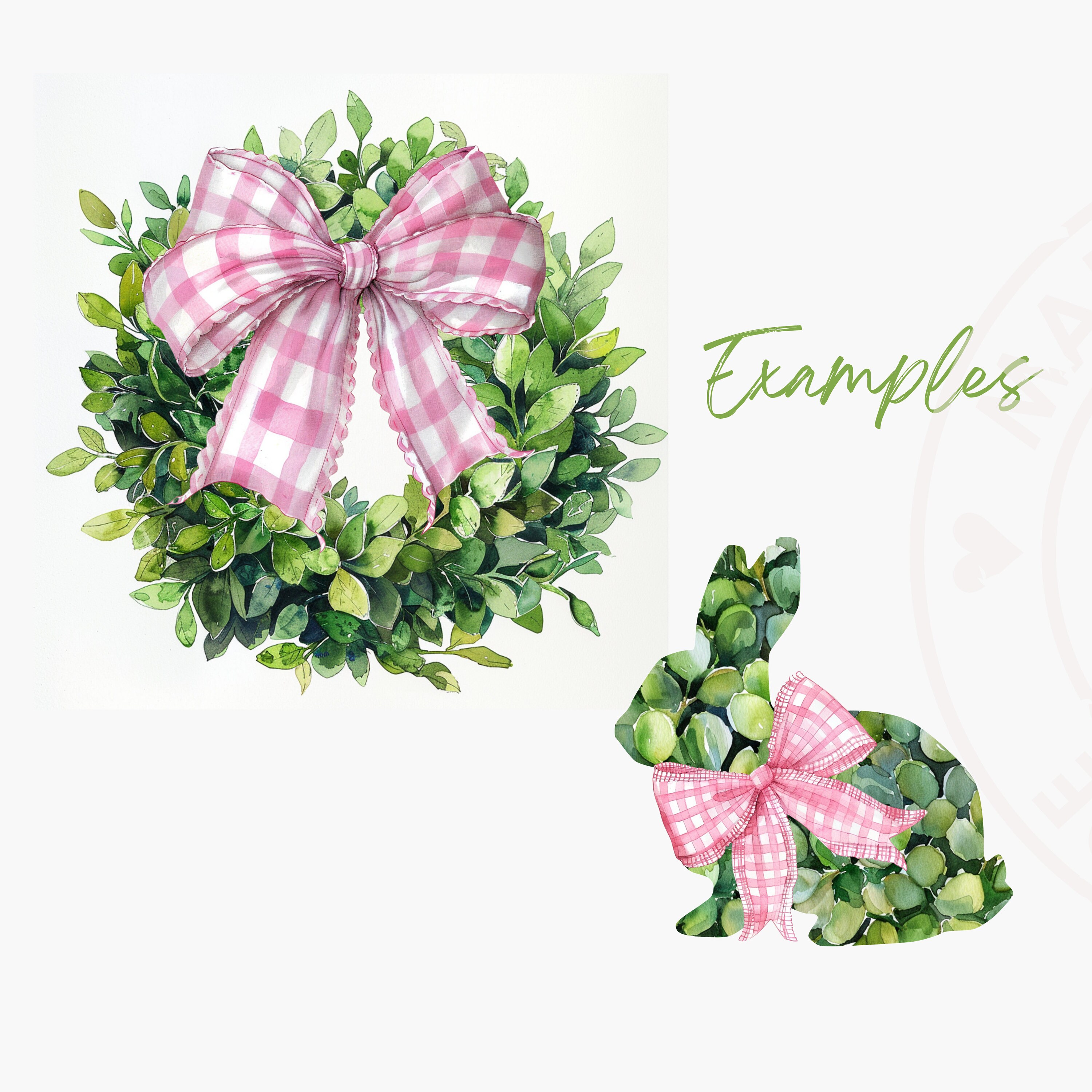 Pink Gingham Bow Clipart, PNG, Nursery, Invitations, Sublimation, Home ...