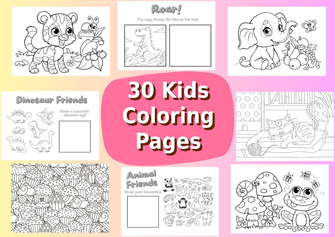 Simple Kids Coloring Book/sheets - Etsy