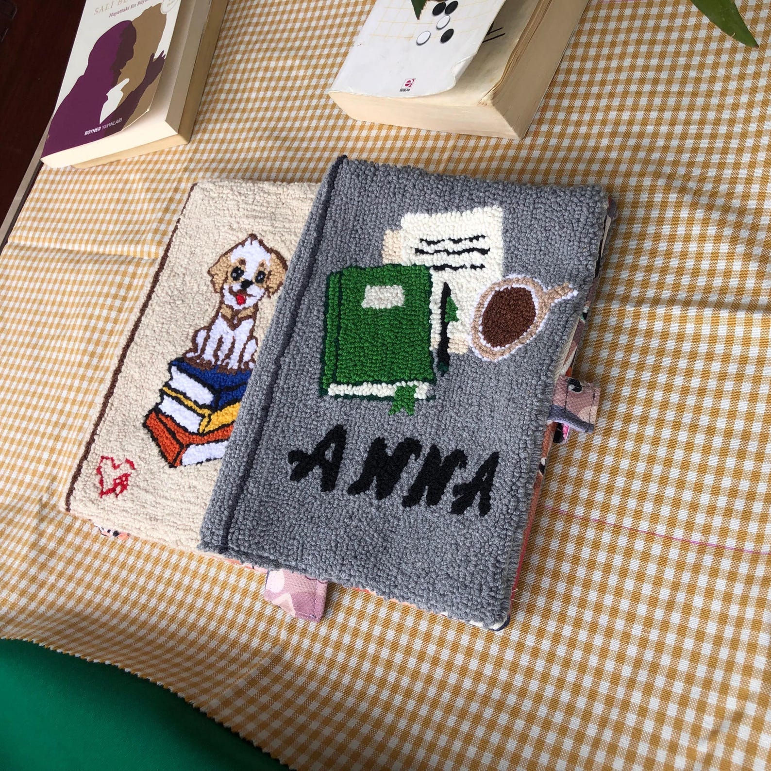Custom Punch Needle Book Sleeve – Handmade Embroidered Book Cover - Etsy
