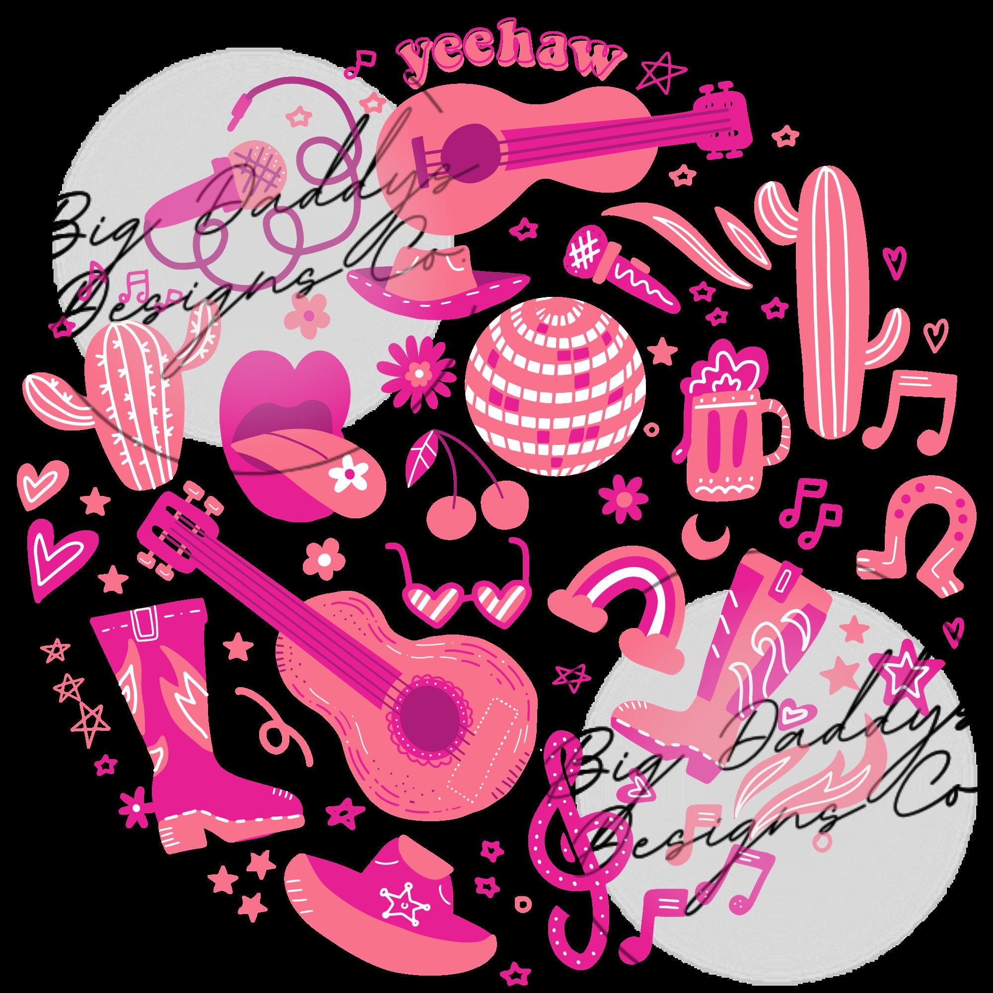 Yeehaw Pink Country Music SVG/PNG - Etsy