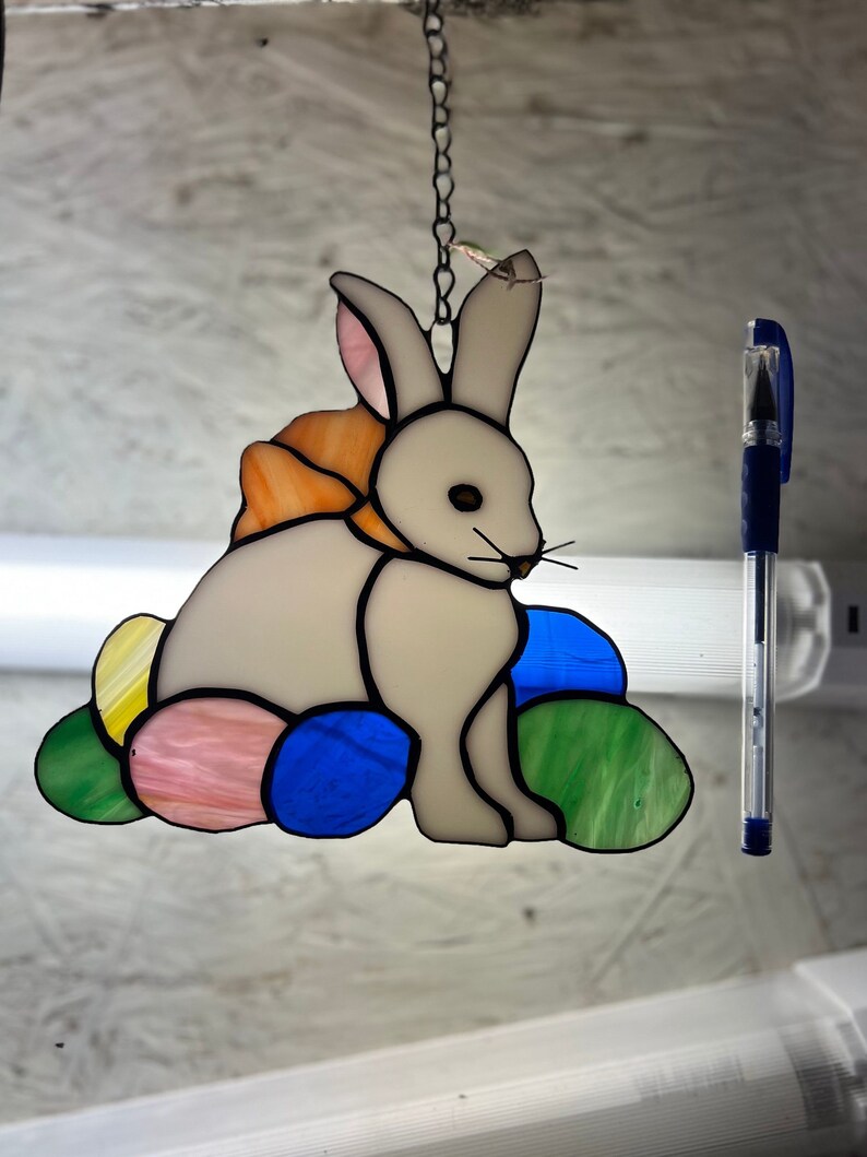 Stained Glass Easter Bunny Window Hang/suncatcher - Etsy