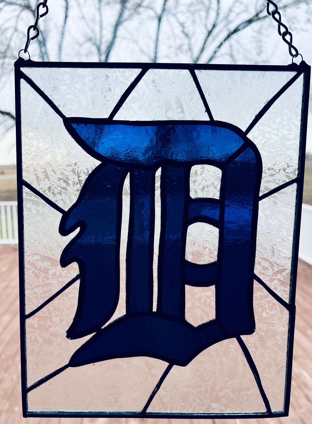 Detroit Tigers “D” Symbol Stained Glass Window Hang/suncatcher - Etsy