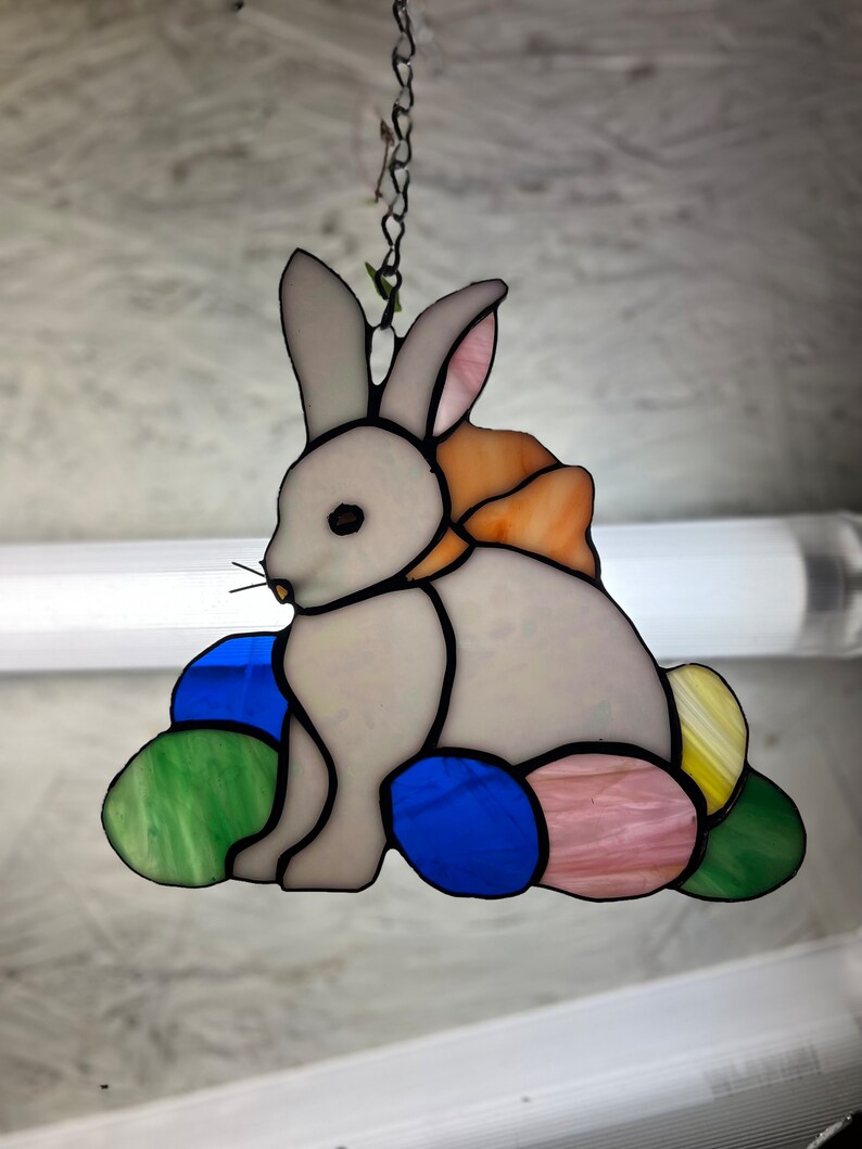 Stained Glass Easter Bunny Window Hang/suncatcher - Etsy