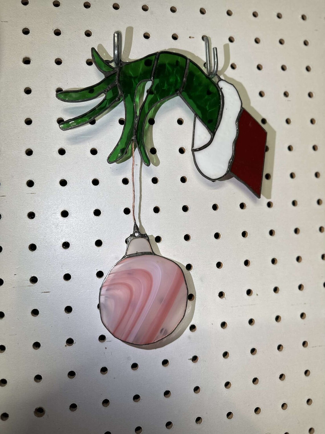 Stained Glass Grinch Hand Window Hang/suncatcher - Etsy