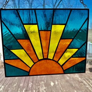 Stained Glass Lighthouse Scene Window Hang/suncatcher - Etsy