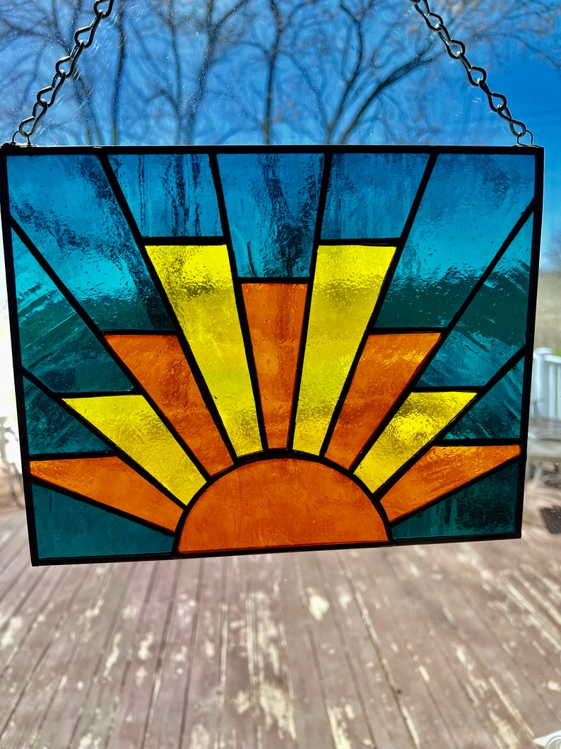 Sunburst/sunshine Stained Glass Window Hang/suncatcher - Etsy
