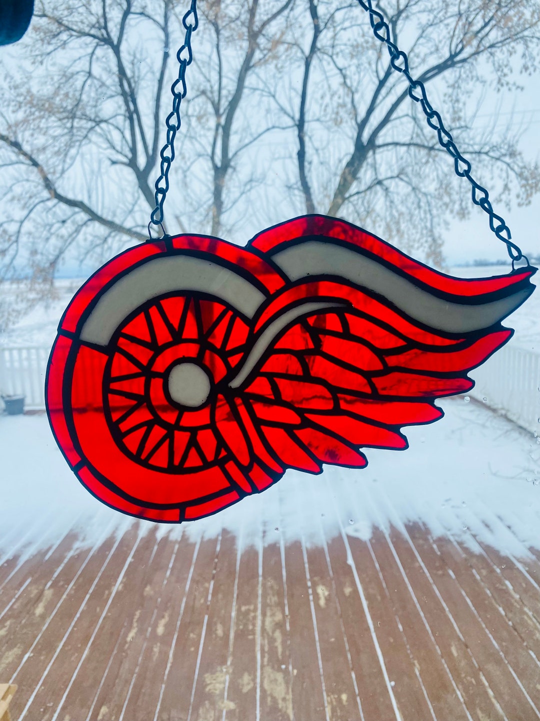 Detroit Red Wings Symbol Stained Glass Window Hang/suncatcher - Etsy