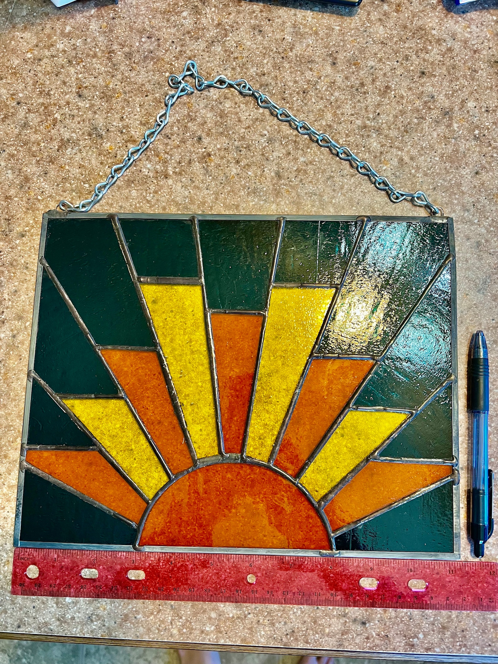 Sunburst/sunshine Stained Glass Window Hang/suncatcher - Etsy