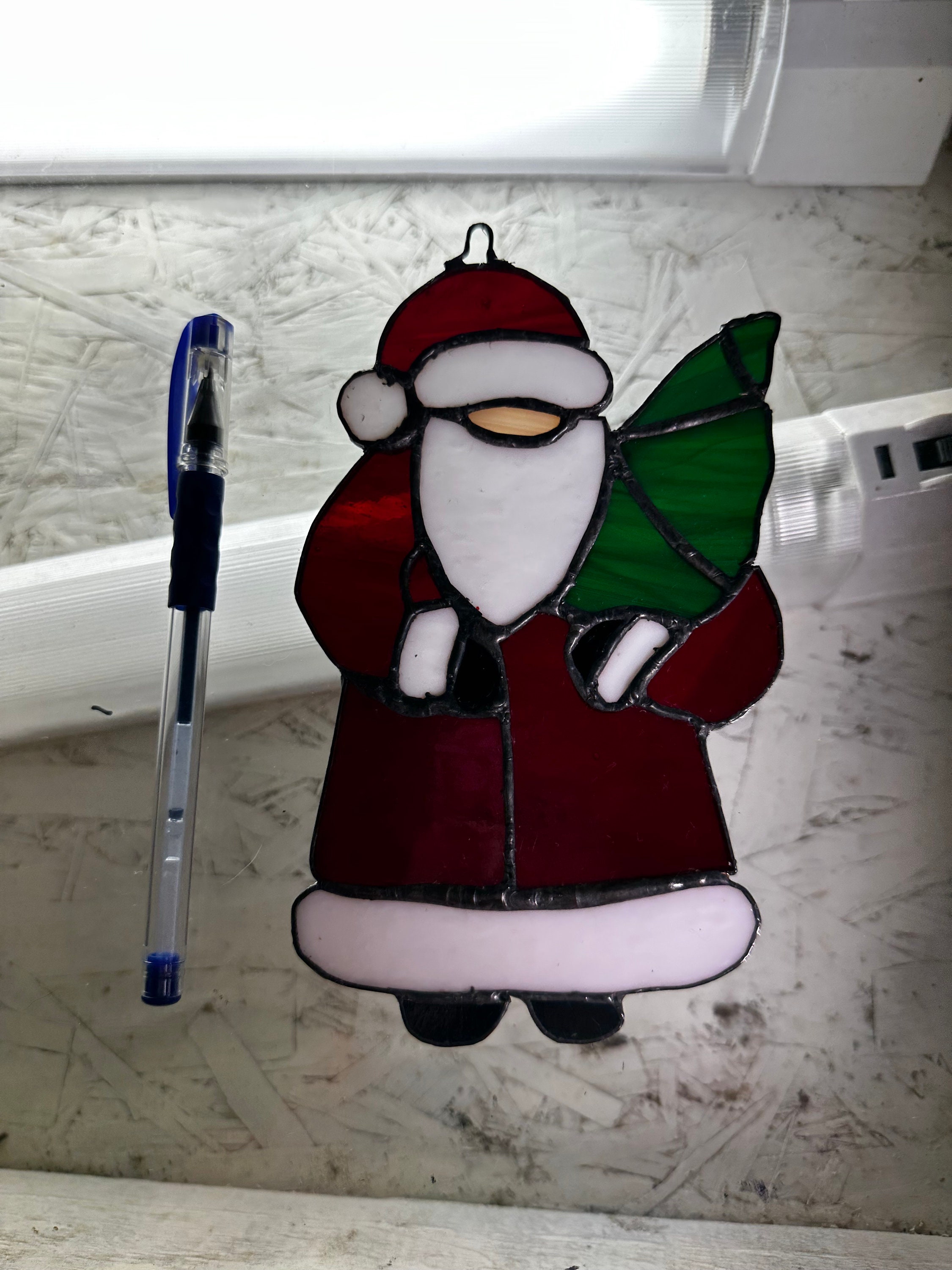 Stained Glass Santa Window Hang/suncatcher - Etsy