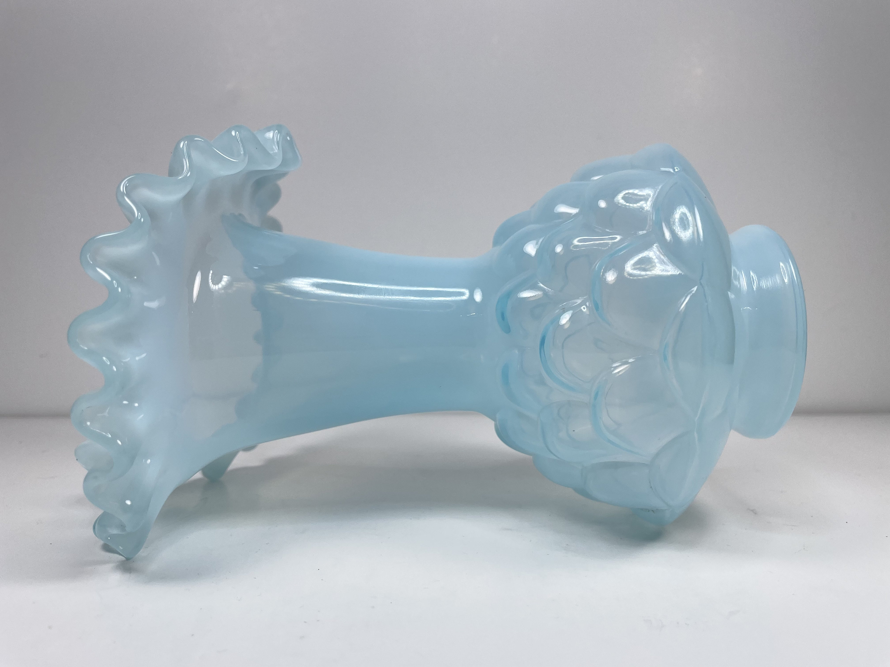 Fenton Blue Opaline Jack in the Pulpit Vase Art Glass - Etsy Australia