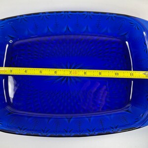 Cobalt Blue Baking Dish Maker France 14 Beautiful Leaf and Diamond Cut ...
