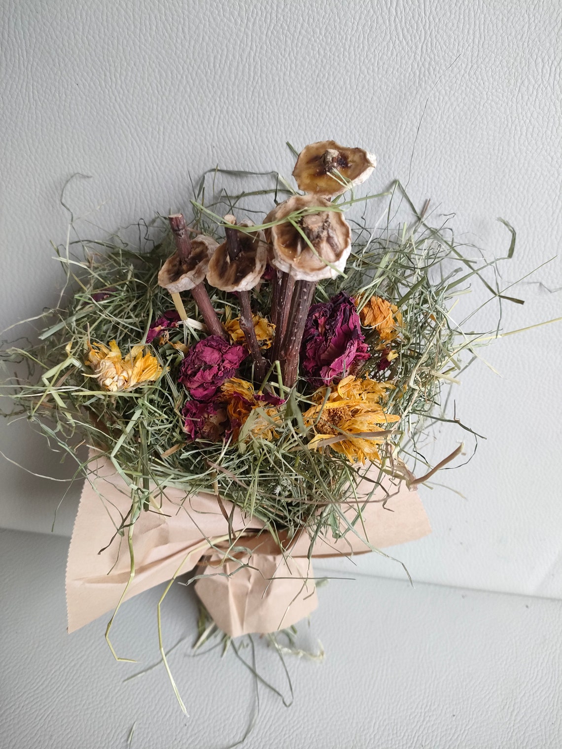 Banana Bouquet, Dried Flowers, Forage, Boredom Breaker, Enrichment - Etsy