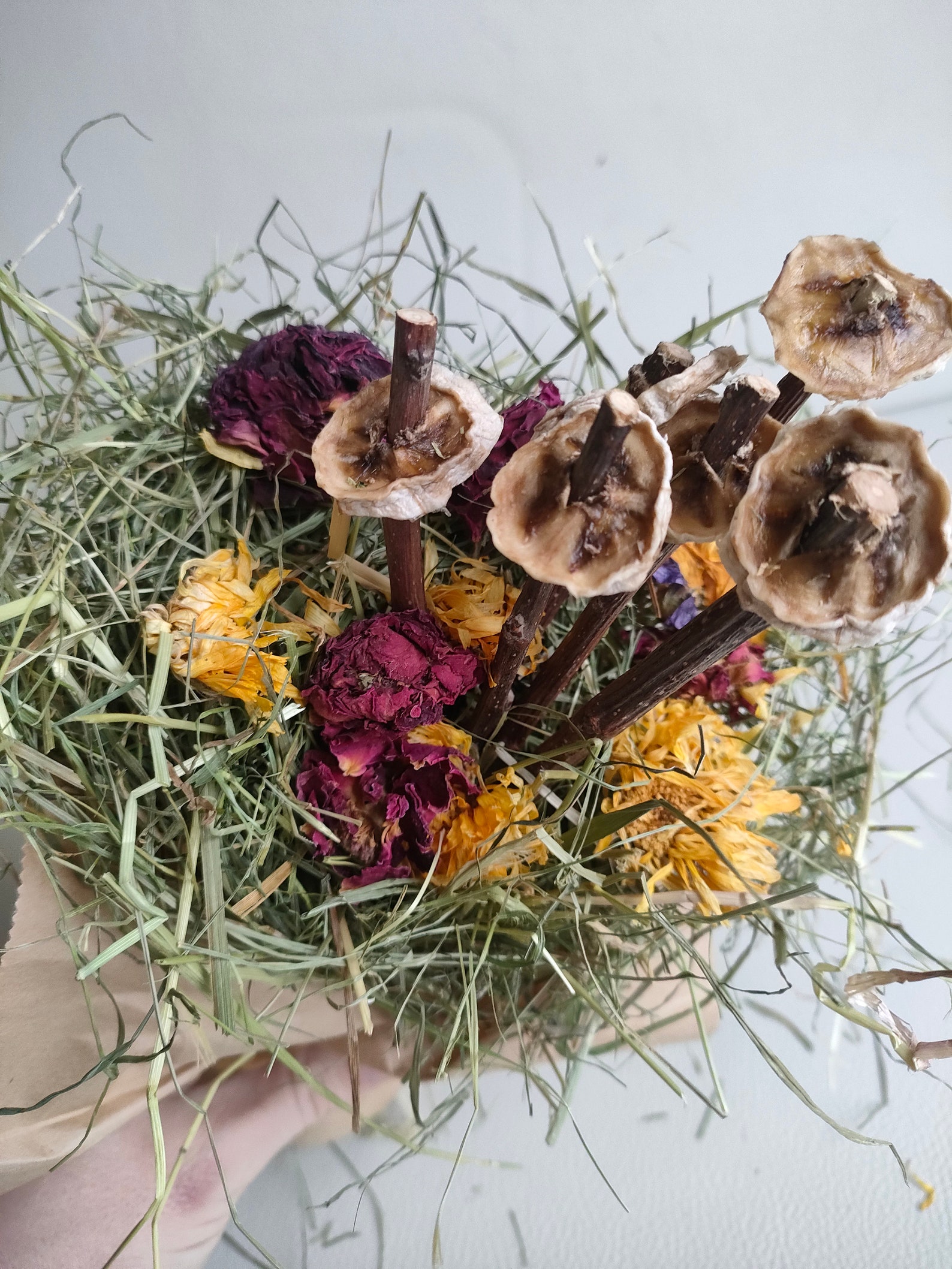 Banana Bouquet, Dried Flowers, Forage, Boredom Breaker, Enrichment - Etsy