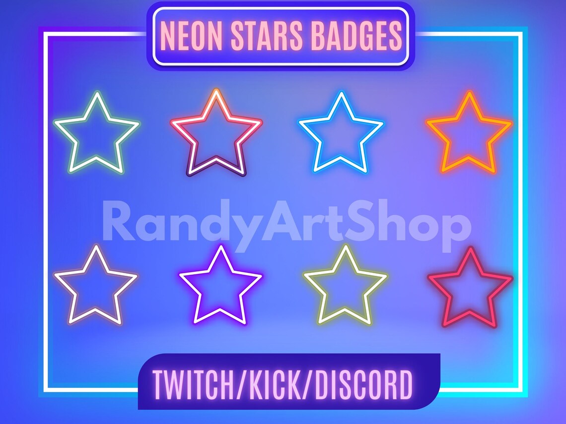 Collection of 8 Adorable Star Sub Badges in PNG Format for Twitch Star ...