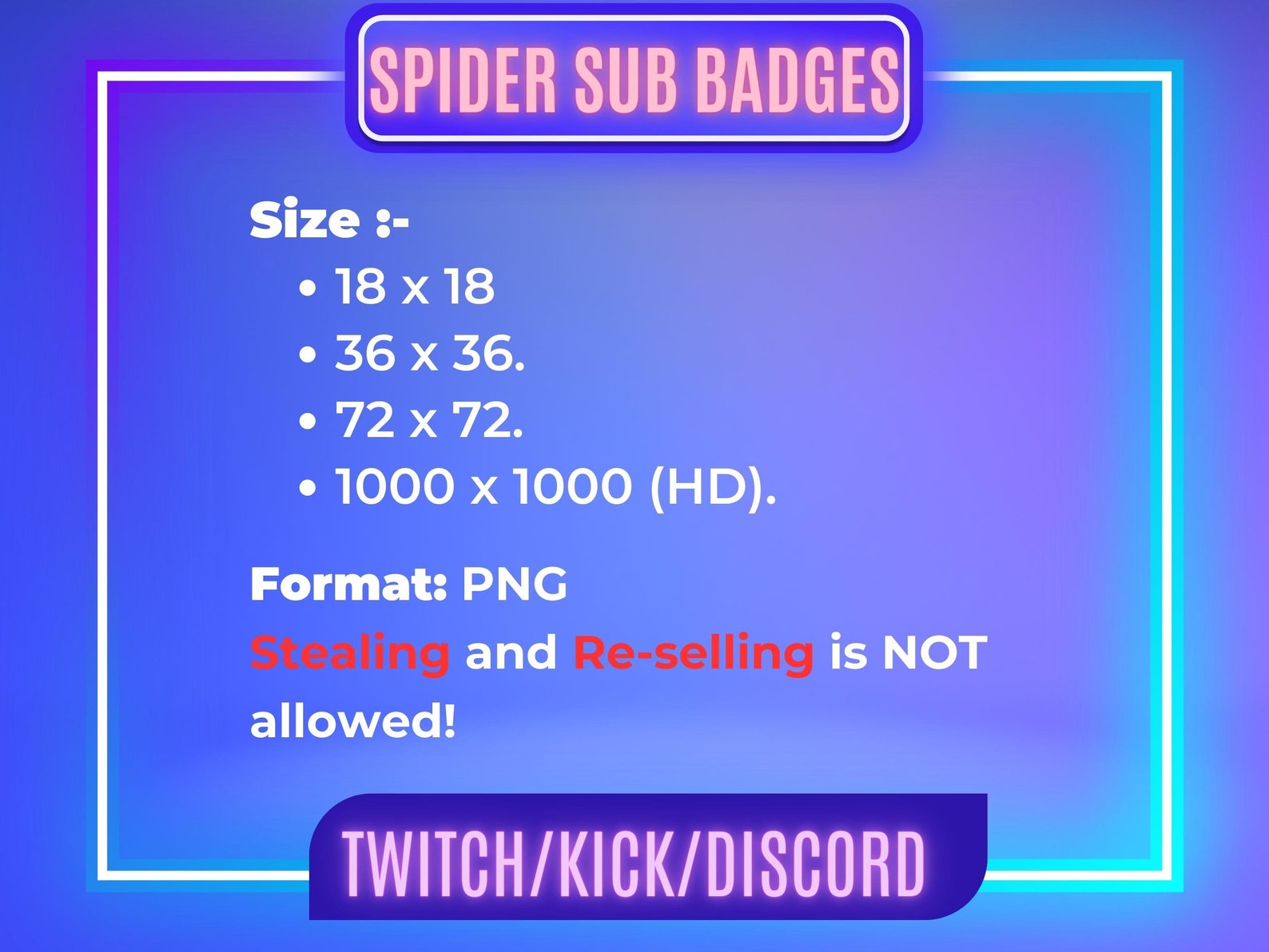 Twitch Badges Featuring A Spider Theme - Spider Badges Designed for ...