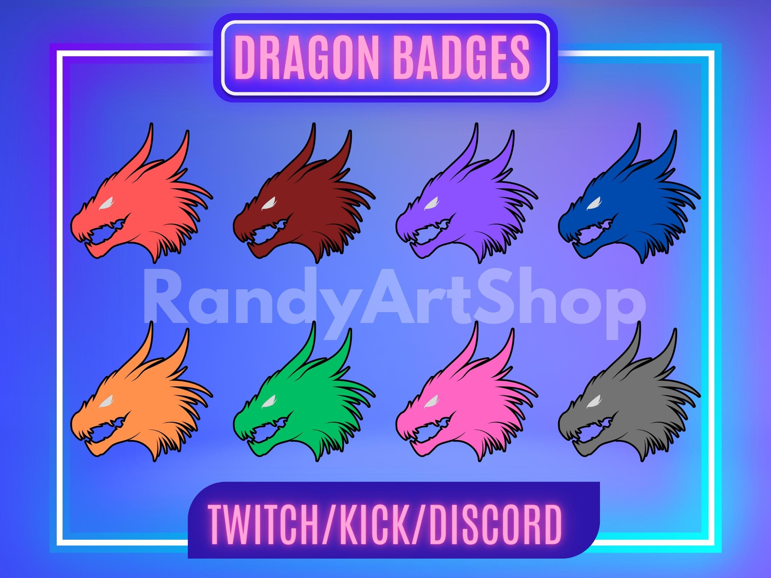 Twitch Dragon Sub/bit Badges for Twitch Discord and Kick - Etsy