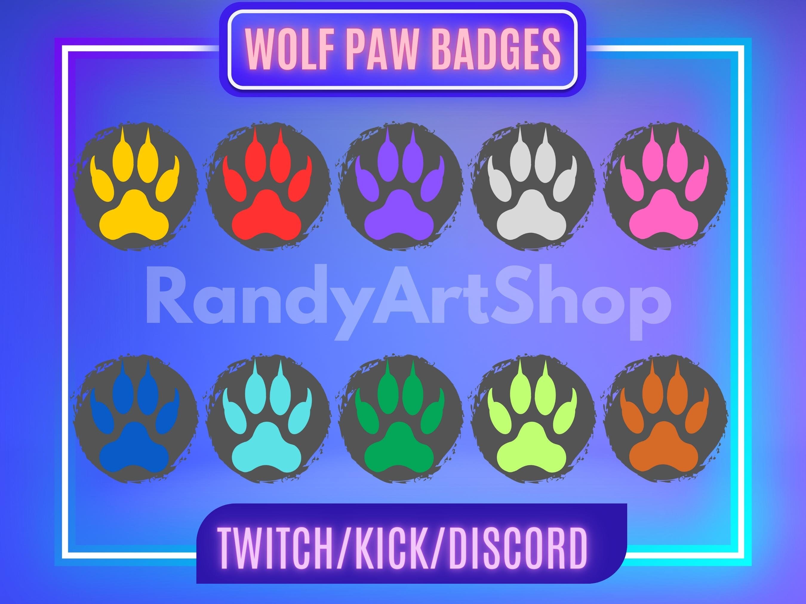 Cute Wolf Claw - Twitch Sub / Bit Badges - Ready to Use! [streamer ...