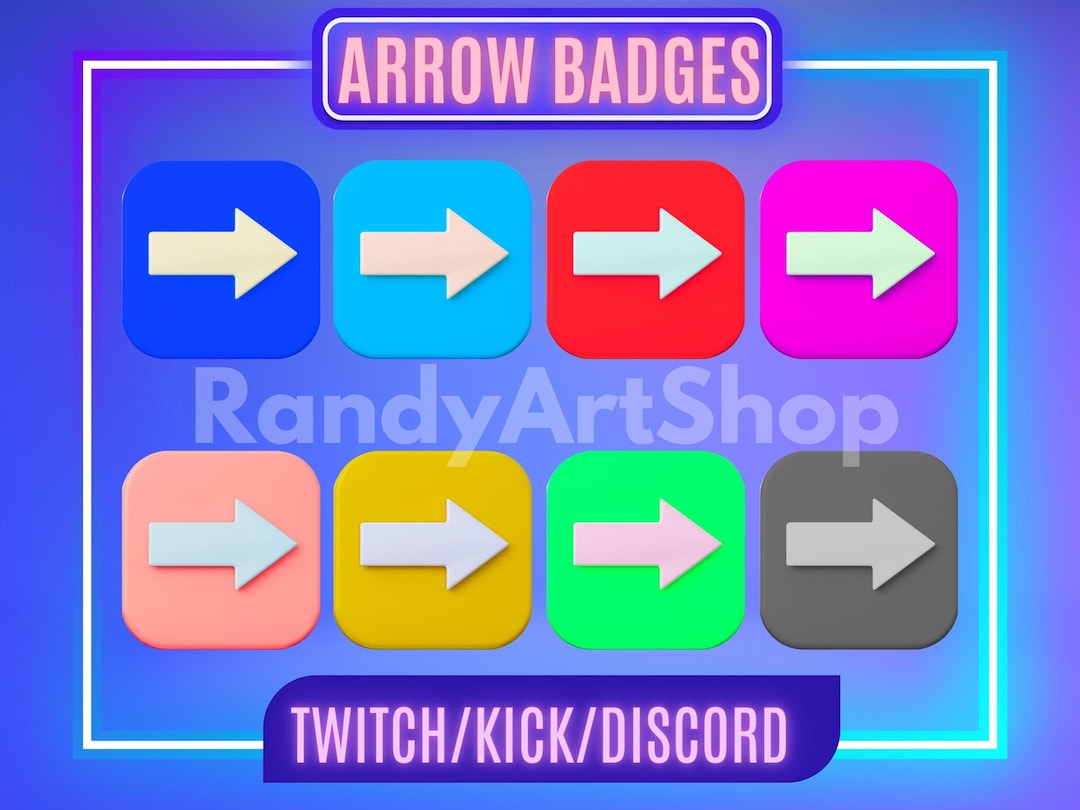 Right Arrow Theme Sub Badges in 3D for Twitch Kick and - Etsy