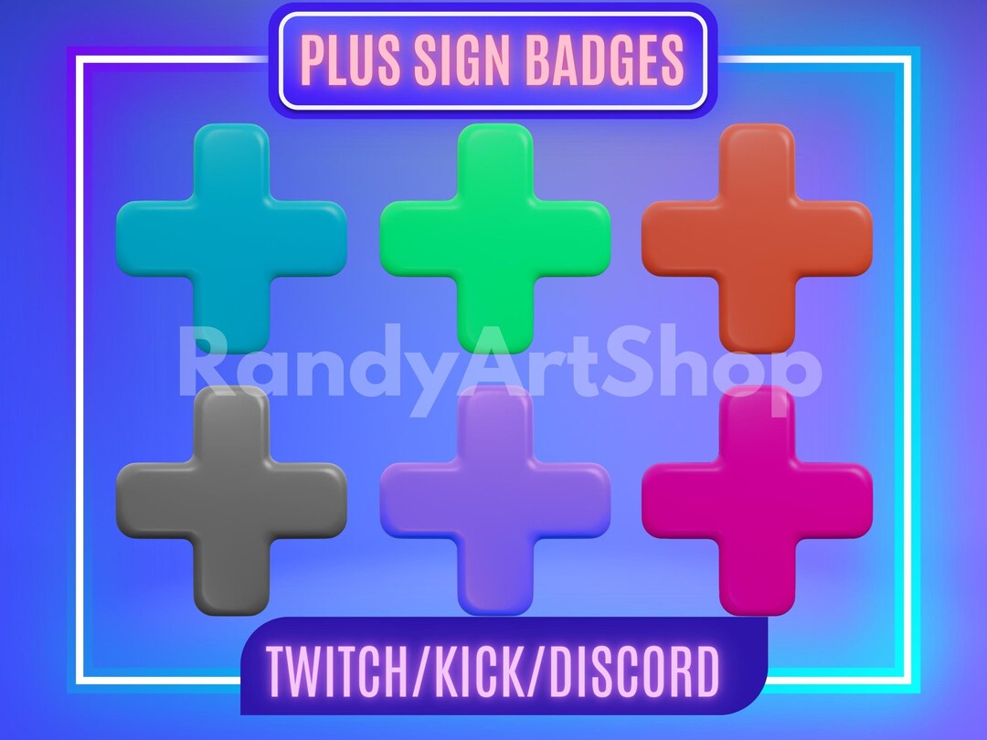 A Set of Six Plus Badges for Subscriptions and Bits on Twitch, Kick ...