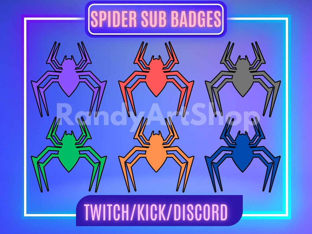 Twitch Badges Featuring A Spider Theme - Spider Badges Designed for ...
