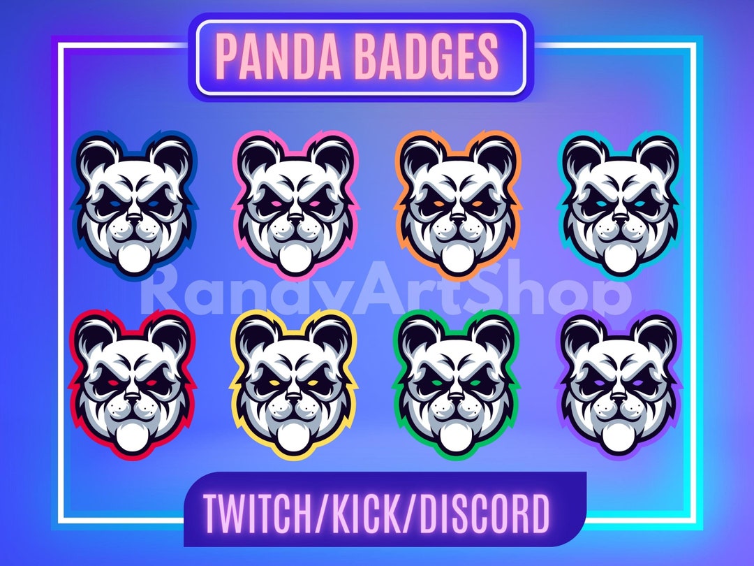 Panda Twitch Badges | Cute Panda Sub Badges | Animal Stream Badges ...