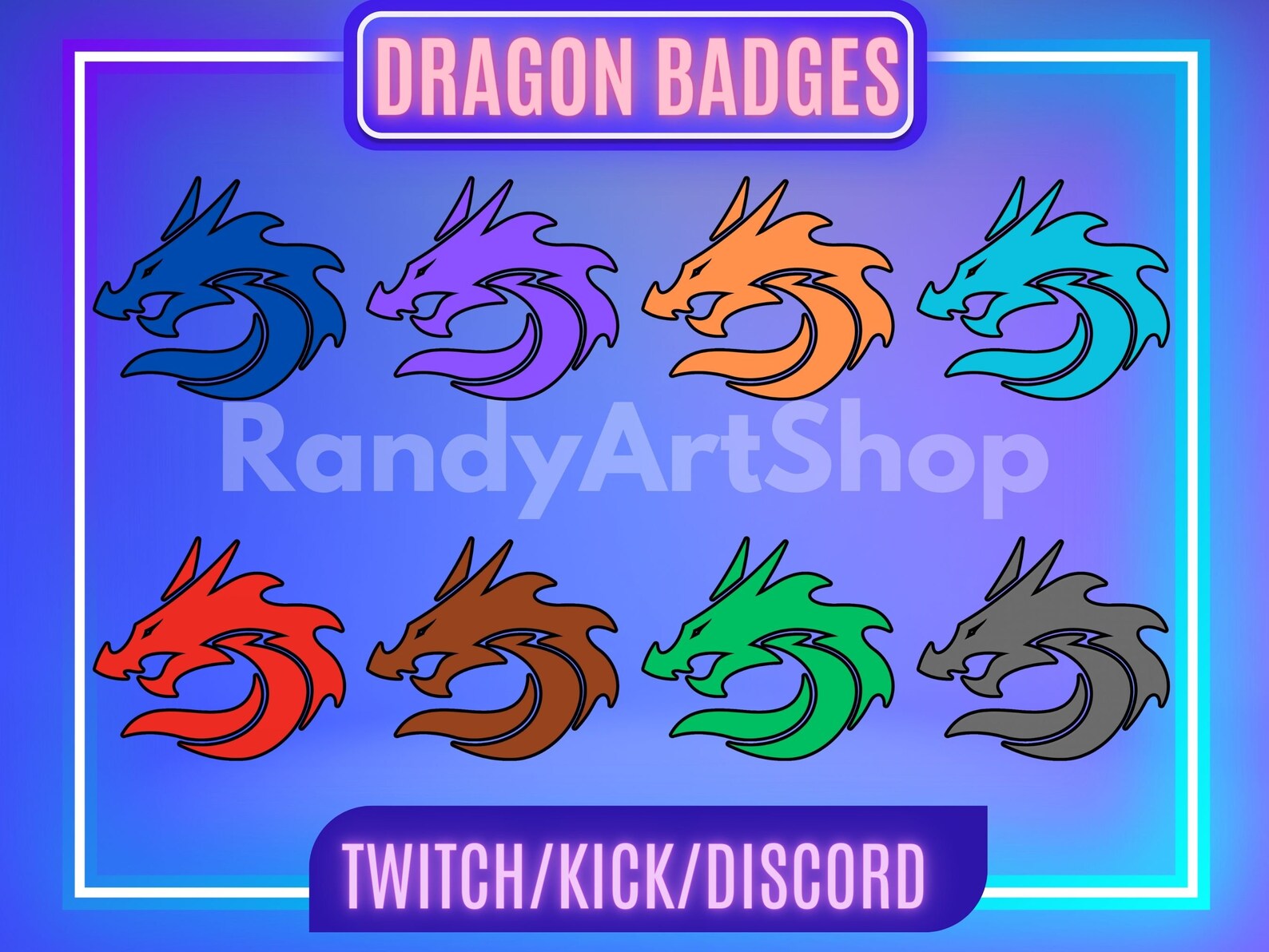 Twitch Dragon Sub Badge, Subscriber Badge, Twitch Emotes, Tier Badge ...